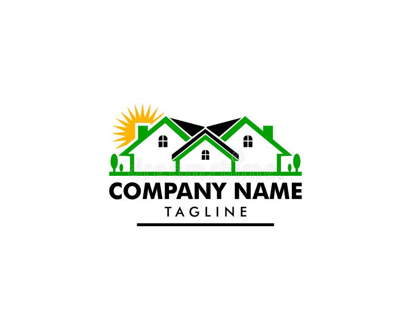 Sun House Logo Design Template Stock Vector - Illustration of business ...