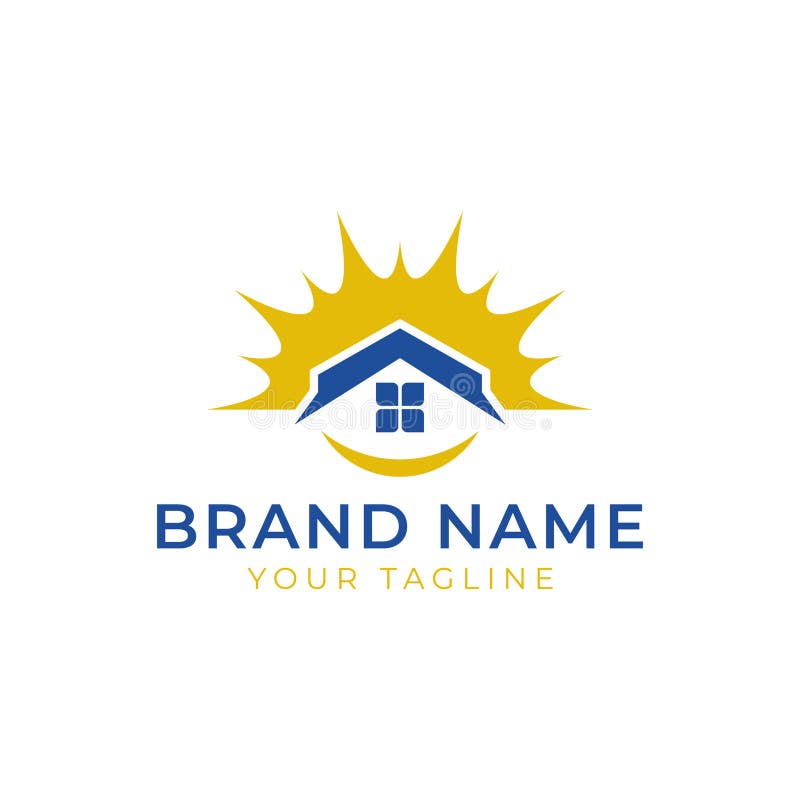 Sun House Logo Icon Design Vector Stock Illustration - Illustration of ...