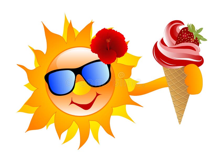 Sun with ice cream stock vector. Illustration of anniversary - 31985984