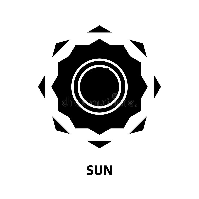 Sun Icon, Black Vector Sign with Editable Strokes, Concept Illustration ...