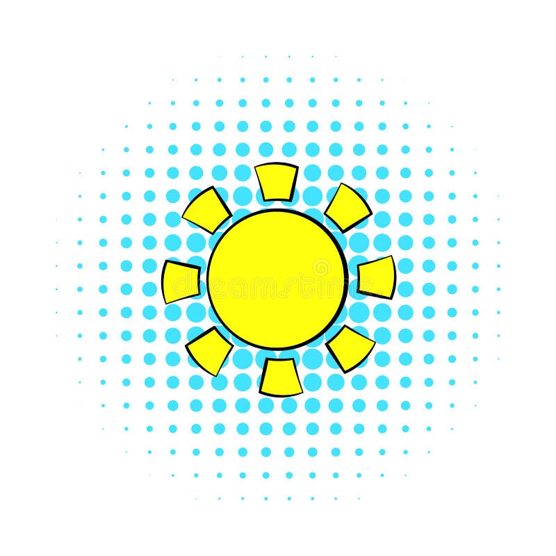 Sun icon, comics style stock illustration. Illustration of abstract ...