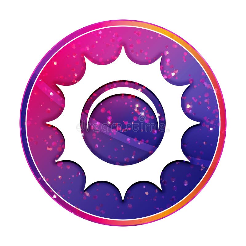 Sun Icon Creative Trendy Colorful Round Button Illustration Stock ...