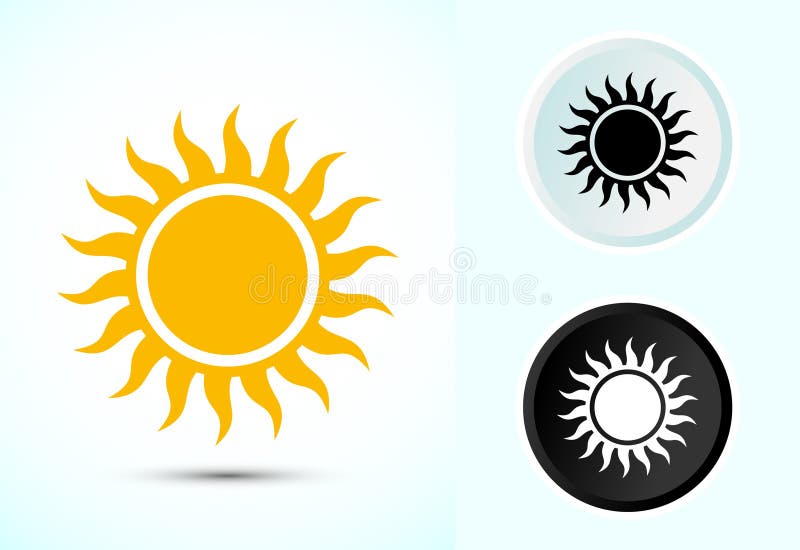Sun Icon Design Illustration, Sunlight Sign Logo or Weather Icon Stock ...