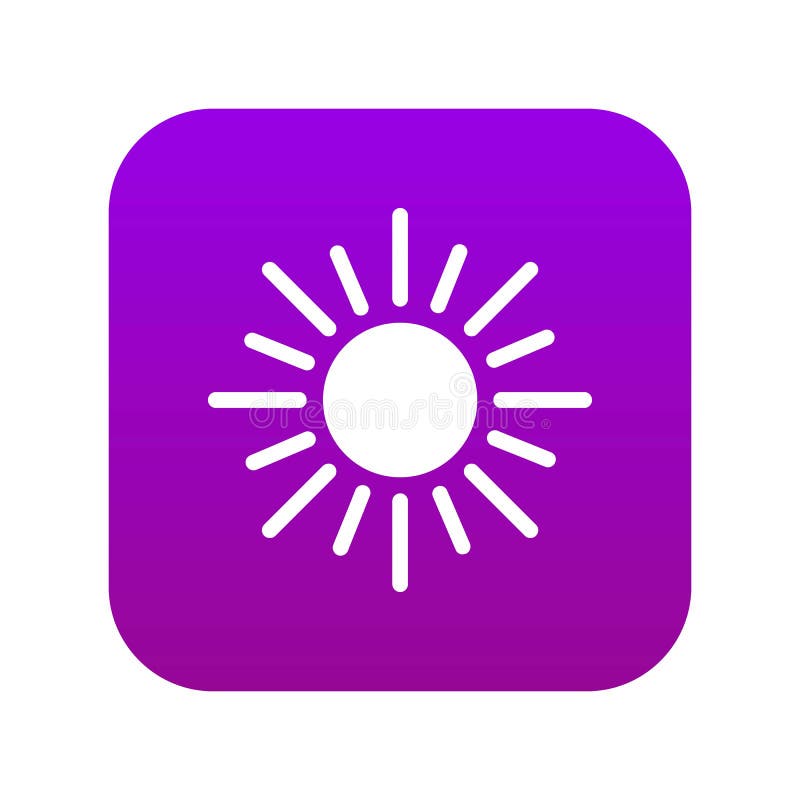 Sun icon digital purple stock vector. Illustration of silhouette ...