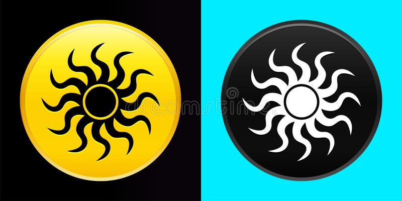 Sun Icon Flat Exclusive Button Set Stock Vector - Illustration of ...