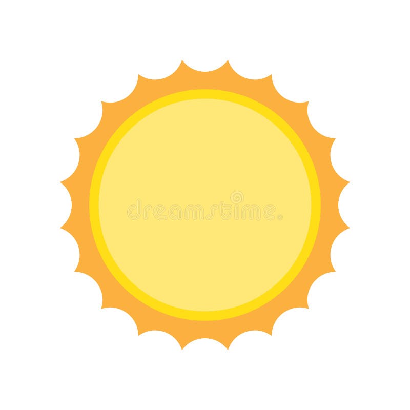 Sun Icon in Flat Style, Simple Yellow Sun. Stock Vector - Illustration ...