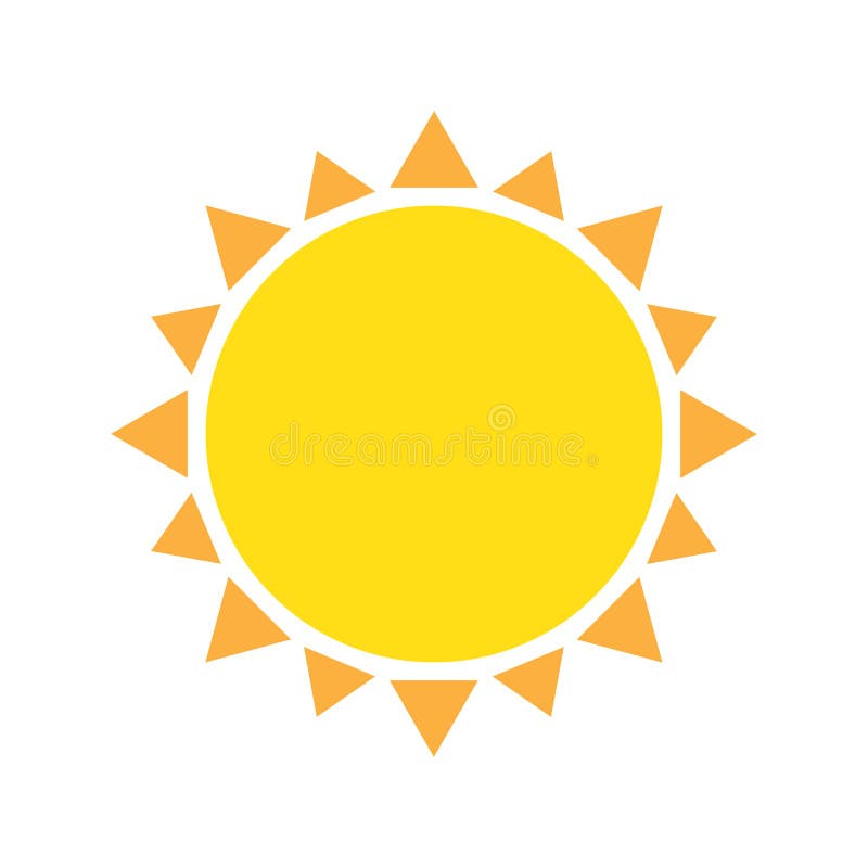 Sun Icon in Flat Style, Simple Yellow Sun. Stock Vector - Illustration ...