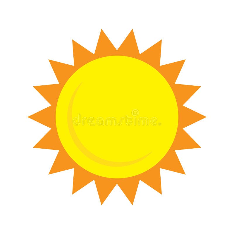 Sun Icon in Flat Style, Simple Yellow Sun. Stock Vector - Illustration ...