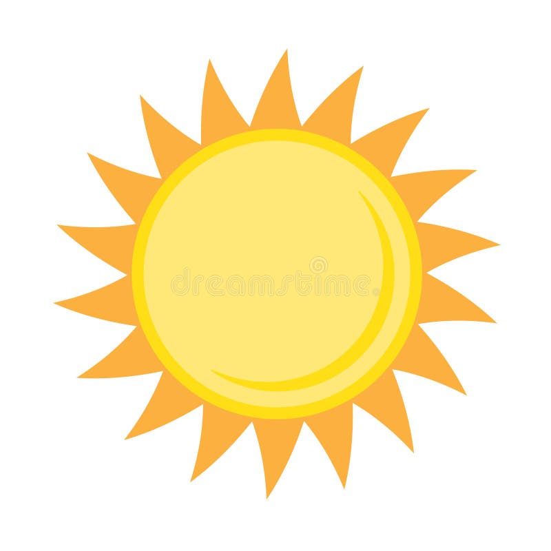 Sun Icon in Flat Style, Simple Yellow Sun. Stock Vector - Illustration ...