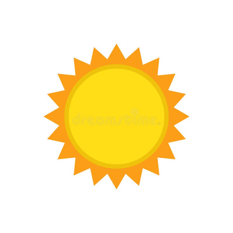 Sun Icon in Flat Style, Simple Yellow Sun. Stock Vector - Illustration ...