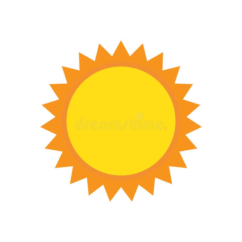 Sun Icon in Flat Style, Simple Yellow Sun. Stock Vector - Illustration ...