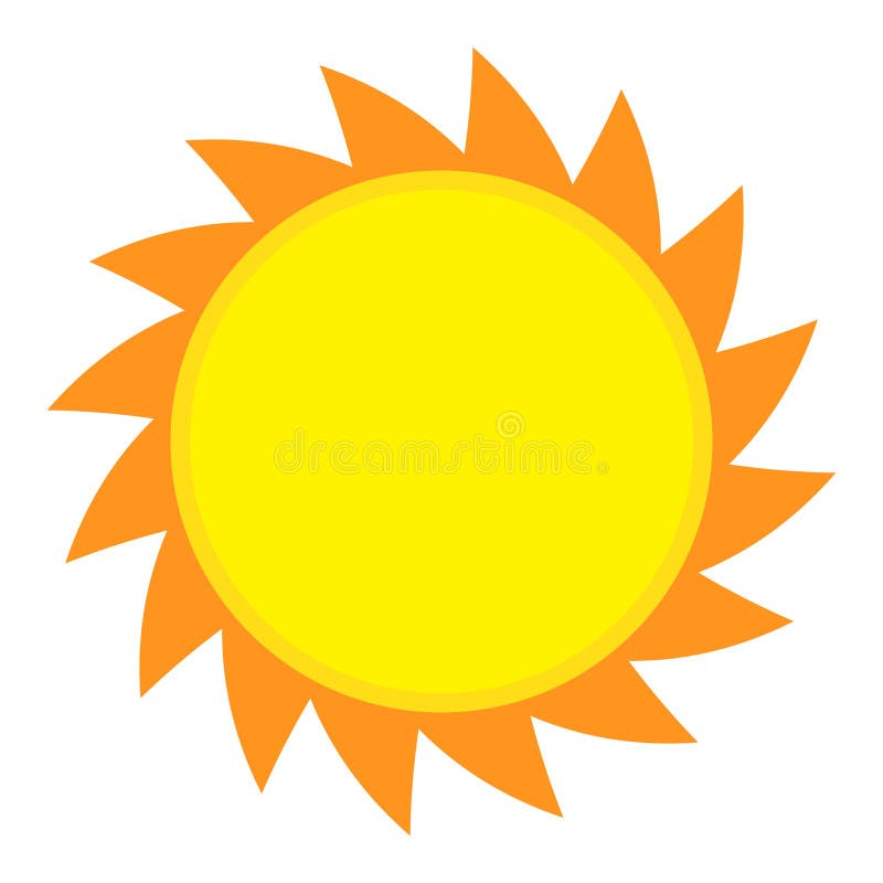 Sun Icon in Flat Style, Simple Yellow Sun. Stock Vector - Illustration ...