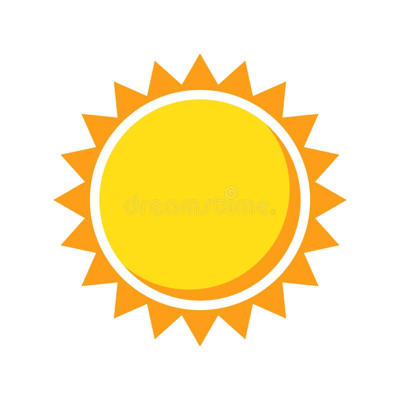 Sun Icon in Flat Style, Simple Yellow Sun. Stock Vector - Illustration ...