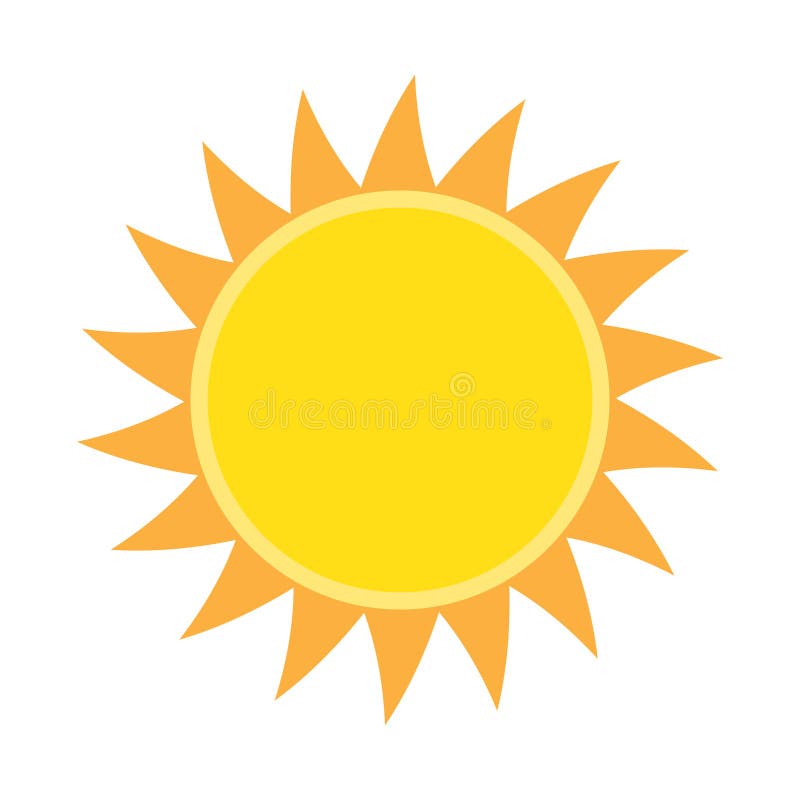 Sun Icon in Flat Style, Simple Yellow Sun. Stock Vector - Illustration ...