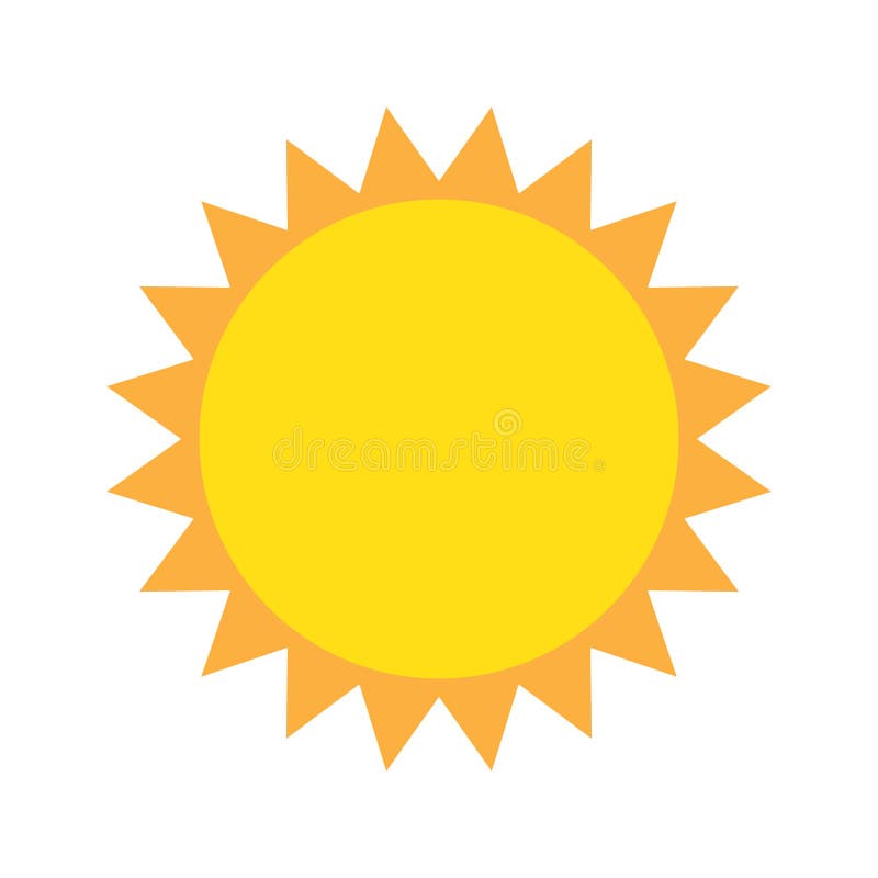 Sun Icon in Flat Style, Simple Yellow Sun. Stock Vector - Illustration ...