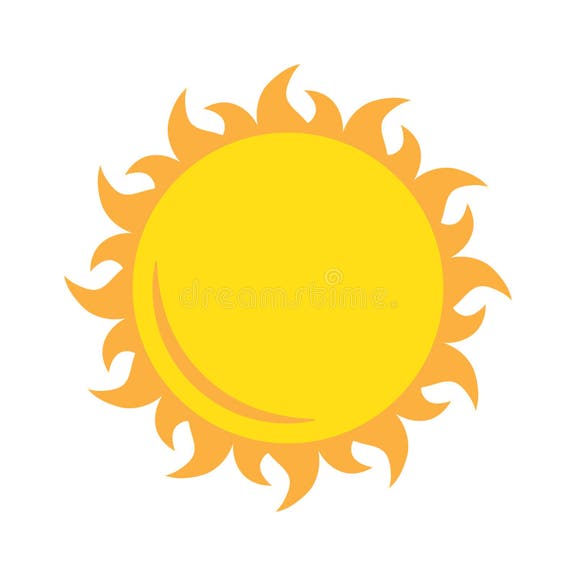 Sun Icon in Flat Style, Simple Yellow Sun. Stock Vector - Illustration ...