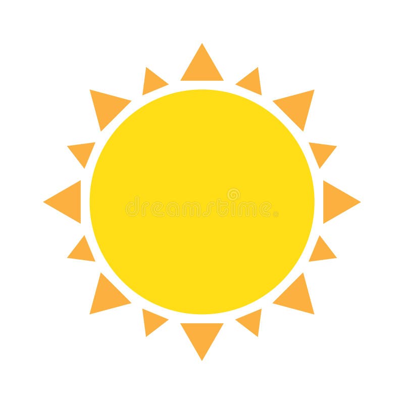 Sun Icon in Flat Style, Simple Yellow Sun. Stock Vector - Illustration ...