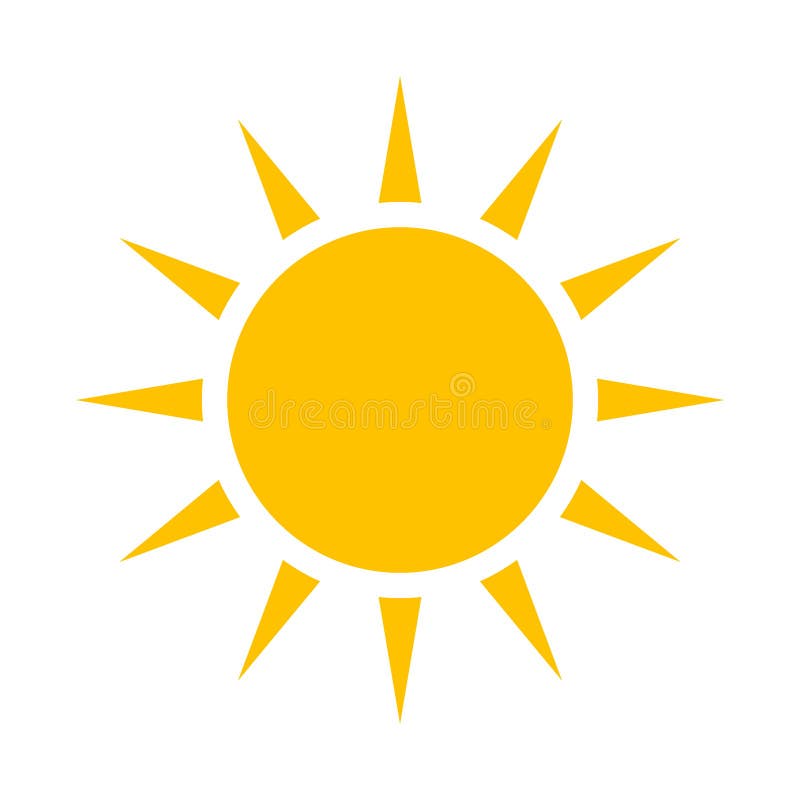 Sun Icon, Sun Graphic Sign, Sun Symbol, Yellow Sun Stock Vector ...