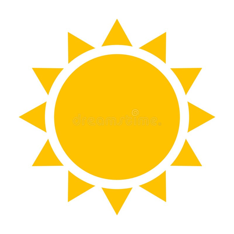 Sun Icon, Sun Graphic Sign, Sun Symbol, Yellow Sun Stock Vector ...