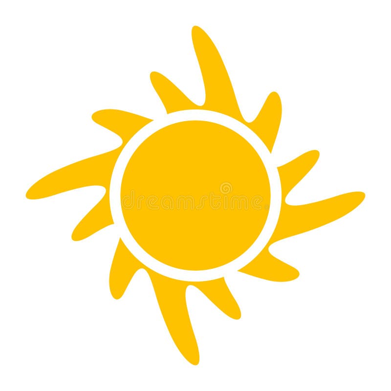 Sun Icon, Sun Graphic Sign, Sun Symbol, Yellow Sun Stock Vector ...