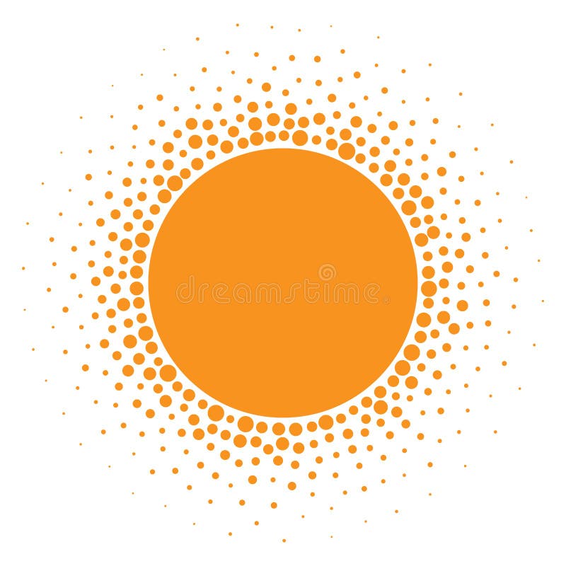Sun Icon. Halftone Orange Circle with Gradient Texture Circles Logo ...