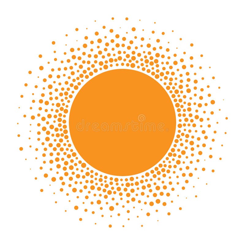 Sun Icon. Halftone Orange Circle with Gradient Texture Circles Logo ...