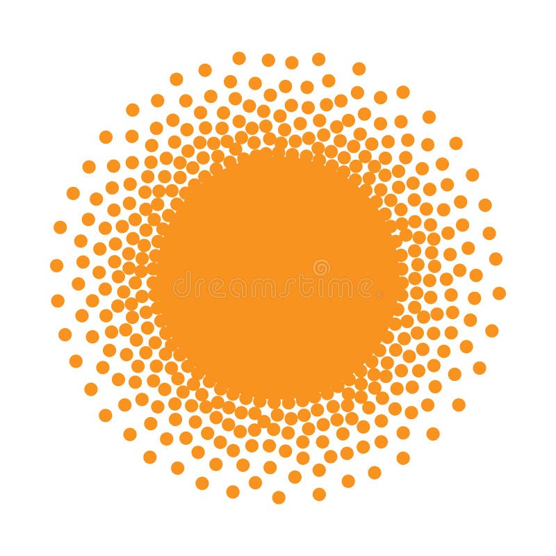 Sun Icon. Halftone Orange Circle with Gradient Texture Circles Logo ...
