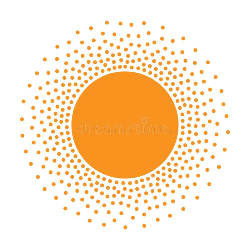 Sun Icon. Halftone Orange Circle with Gradient Texture Circles Logo ...