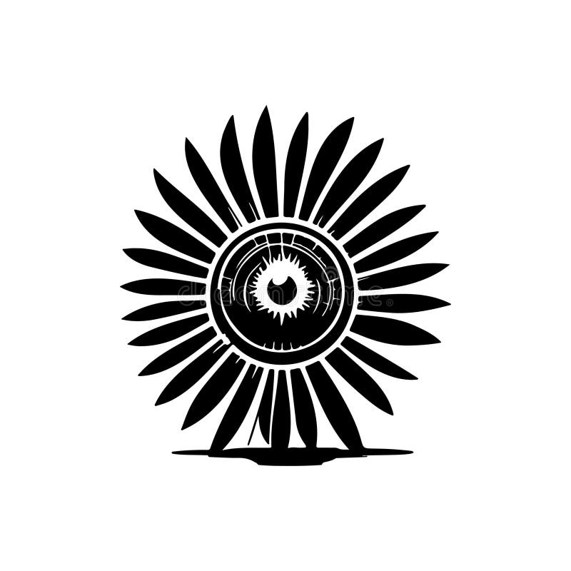 Sun Icon Hand Draw Black Colour Earth Day Logo Symbol Perfect Stock ...