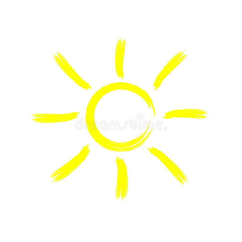 Sun Icon, Logo, Paint Brush Stock Vector - Illustration of weather ...