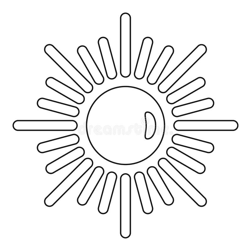 Sun icon, outline style stock vector. Illustration of symbol - 86386337