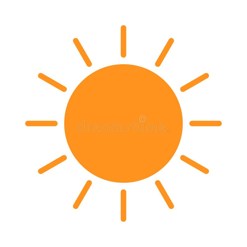 Sun Icon with Rays. Vector Illustration of a Weather Forecast Stock ...