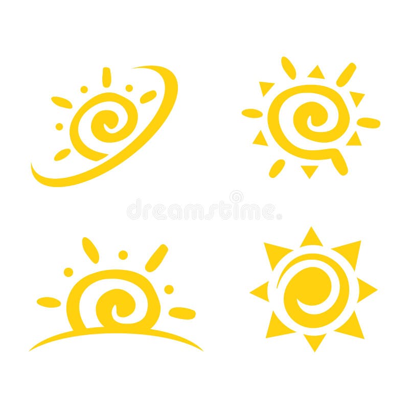 Sun Icon Set. Sun Collection Logo Icon Vector Stock Vector ...