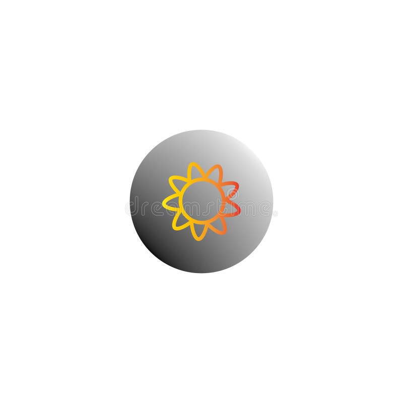 Sun Icon Shape. Orange Yellow Rays. Vector Weather Object. Gradient ...