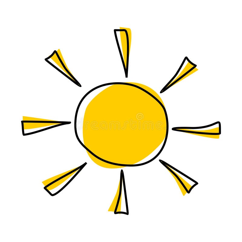 Sun Icon. Simple Drawing, Vector Icon in Flat Style Sun Image Stock ...