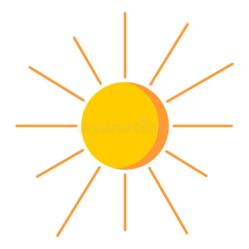Sun Icon. Simple Drawing, Vector Icon in Flat Style Sun Image Stock ...