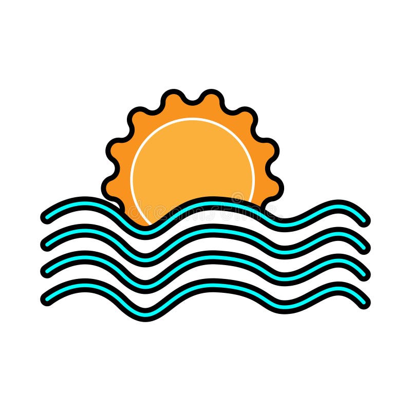 Sun icon for the summer stock illustration. Illustration of relaxation ...