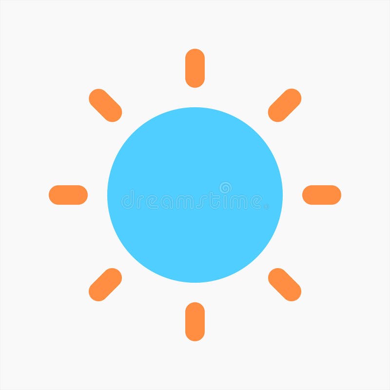 Sun Icon Vector for Brightness Symbol Isolated Stock Illustration ...