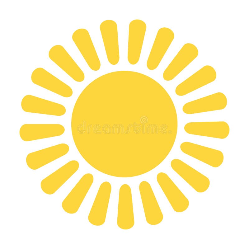 Sun Icon Vector Eps10. Sun Light Sign with Yellow Rays on White ...