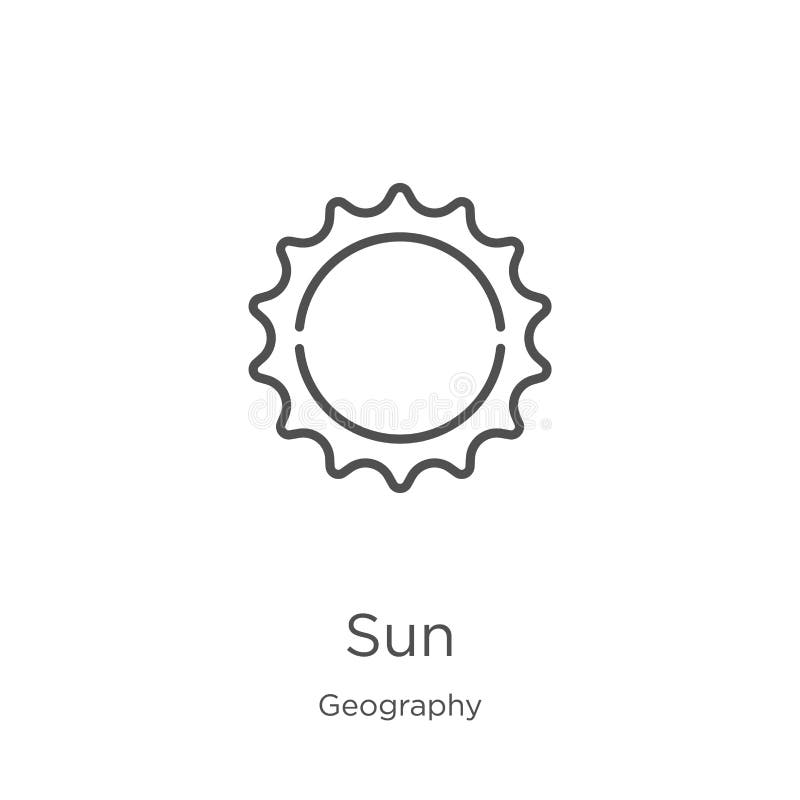 Sun Icon Vector from Geography Collection. Thin Line Sun Outline Icon ...