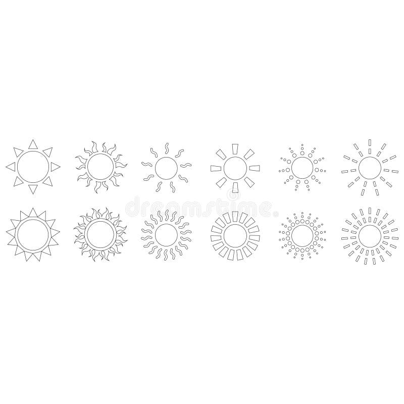 Simple Sun Brightness Contrast 3d Button Icon Set Vector Illustration ...