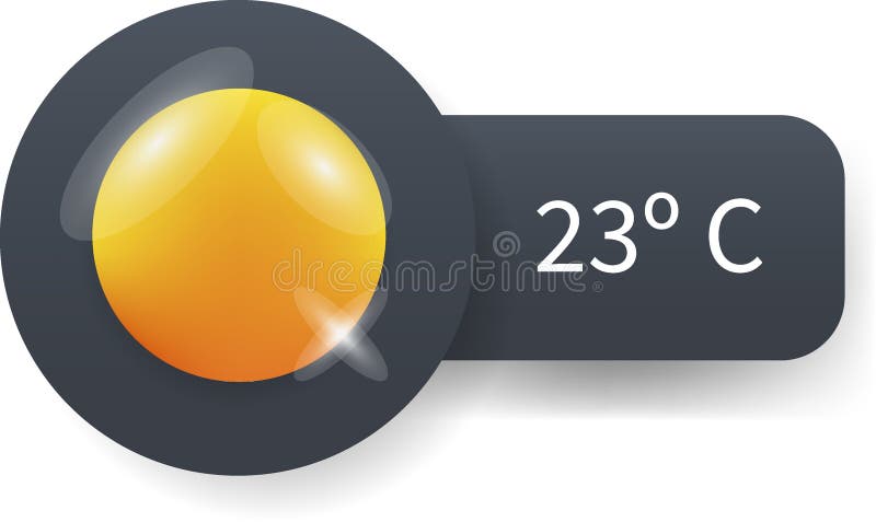 Sun Icon Weather Widget Showing Daytime Temperature with Modern UI ...