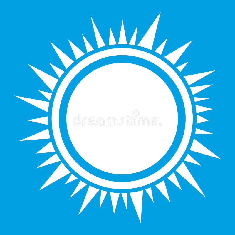 Sun icon white stock vector. Illustration of fire, simple - 120200124