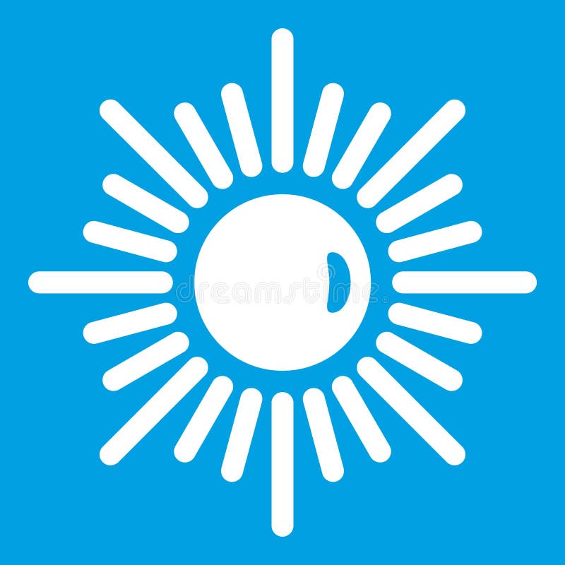 Sun icon white stock vector. Illustration of weather - 96361512