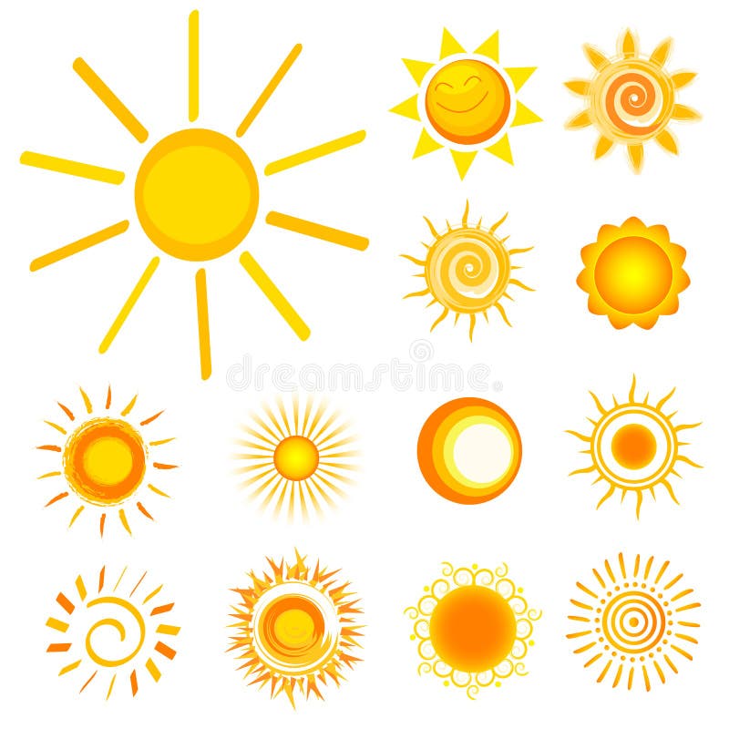 Sun icons stock vector. Illustration of collection, icon - 12418344