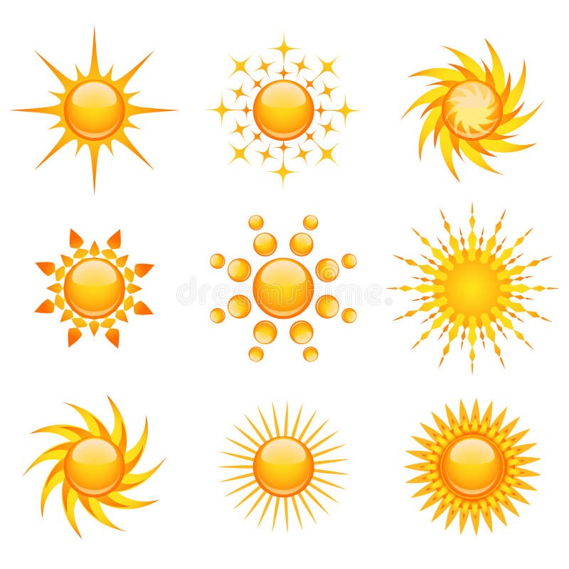 Sun icons stock vector. Illustration of sunrise, graphic - 6543025