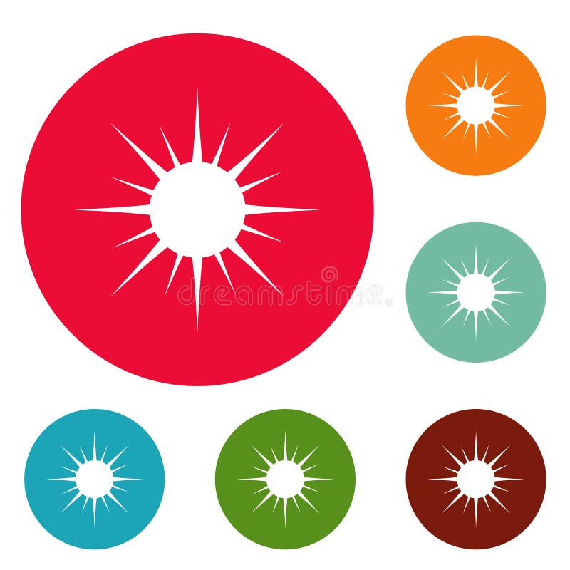 Sun Icons Circle Set Vector Stock Vector - Illustration of element ...