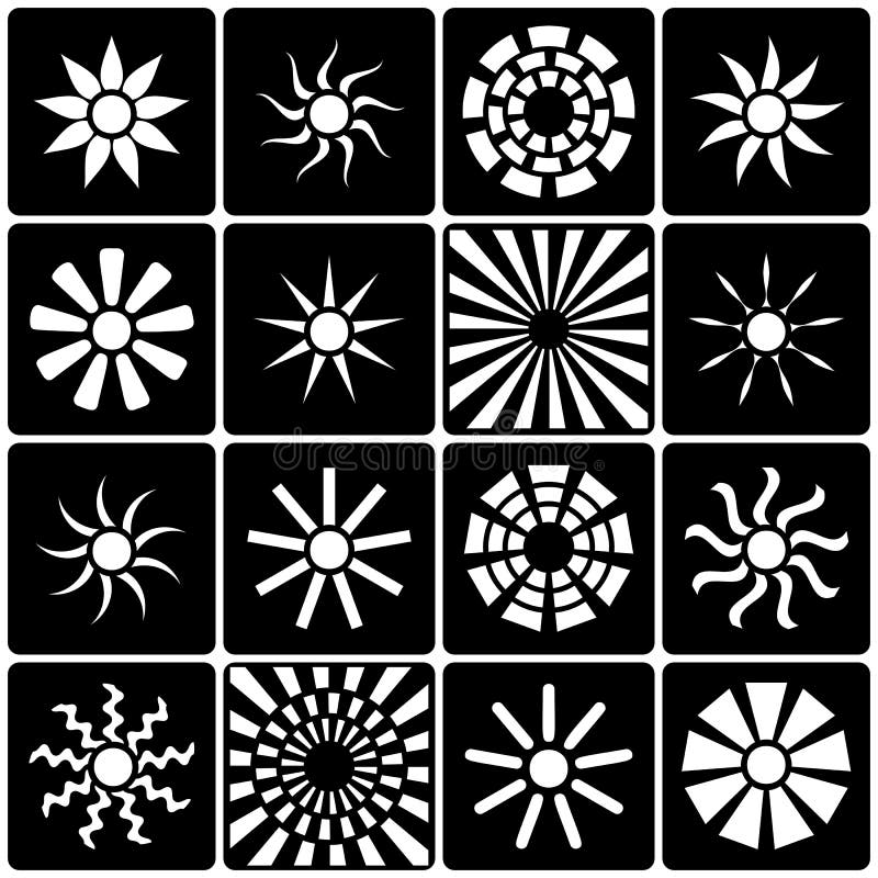 Sun icons collection stock vector. Illustration of icon - 47075781