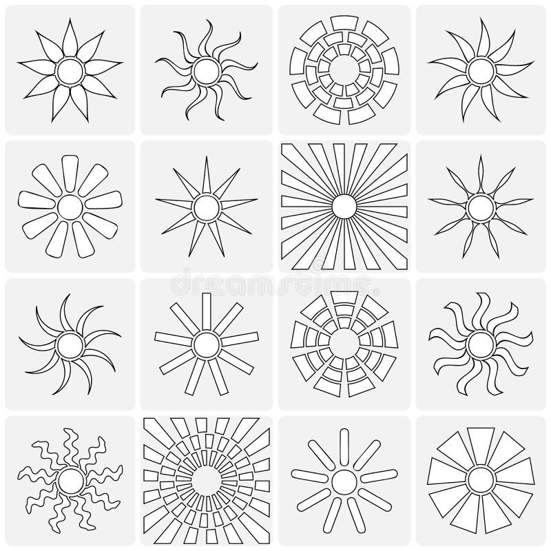 Sun icons collection stock vector. Illustration of shine - 47075479