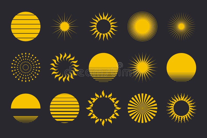 Sun Icons Vector Set stock vector. Illustration of design - 276682116